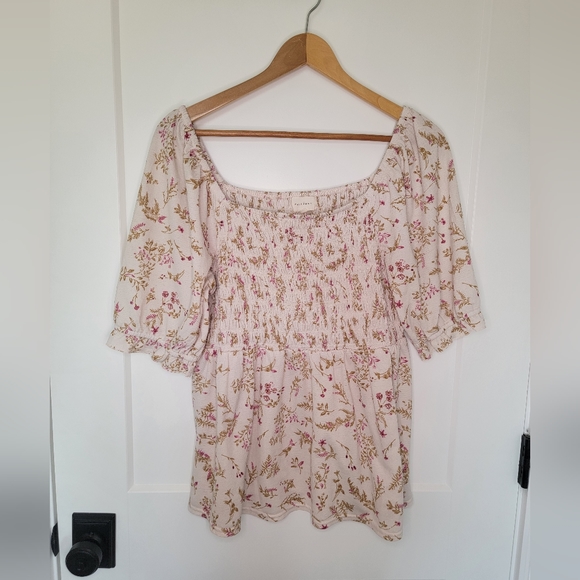 MELLODAY | Tops | Melloday Smocked Peasant Top Large | Poshmark